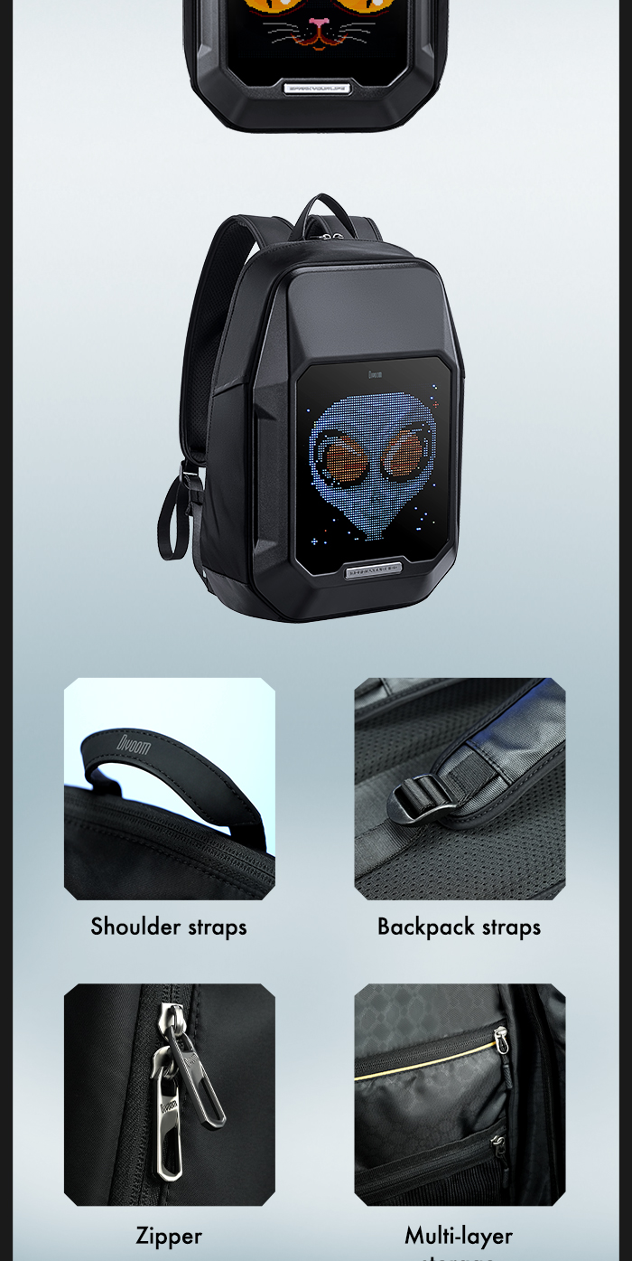 Divoom Cyber bag Pixel Backpack for imagination, Futuristic design for the future | Shopee Malaysia