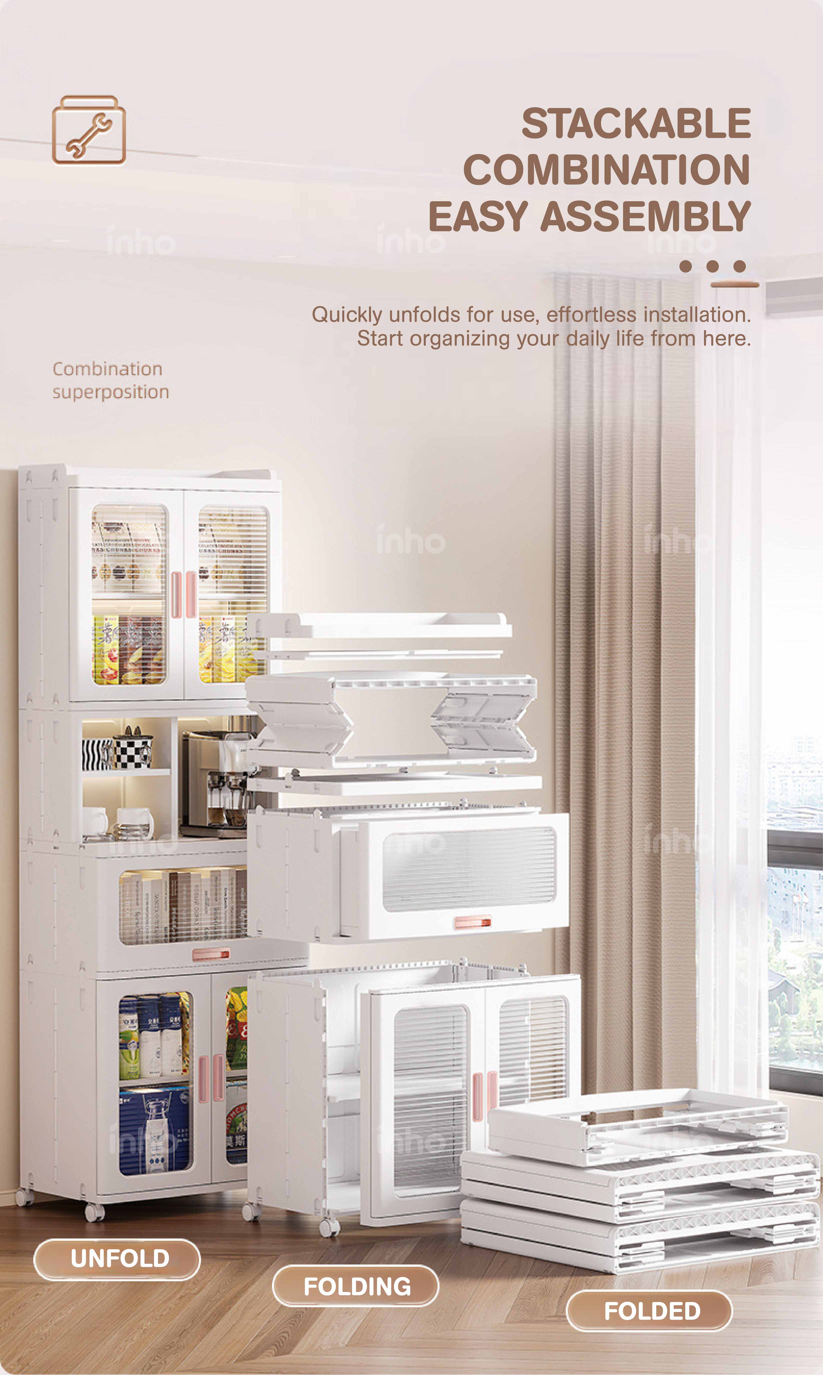 【𝟲𝟬% 𝗢𝗙𝗙𝗘𝗥 𝗖𝗟𝗘𝗔𝗥𝗔𝗡𝗖𝗘】INHO L53/65cm Household Living Room Bedroom Clothes Toys Storage Cabinet ...