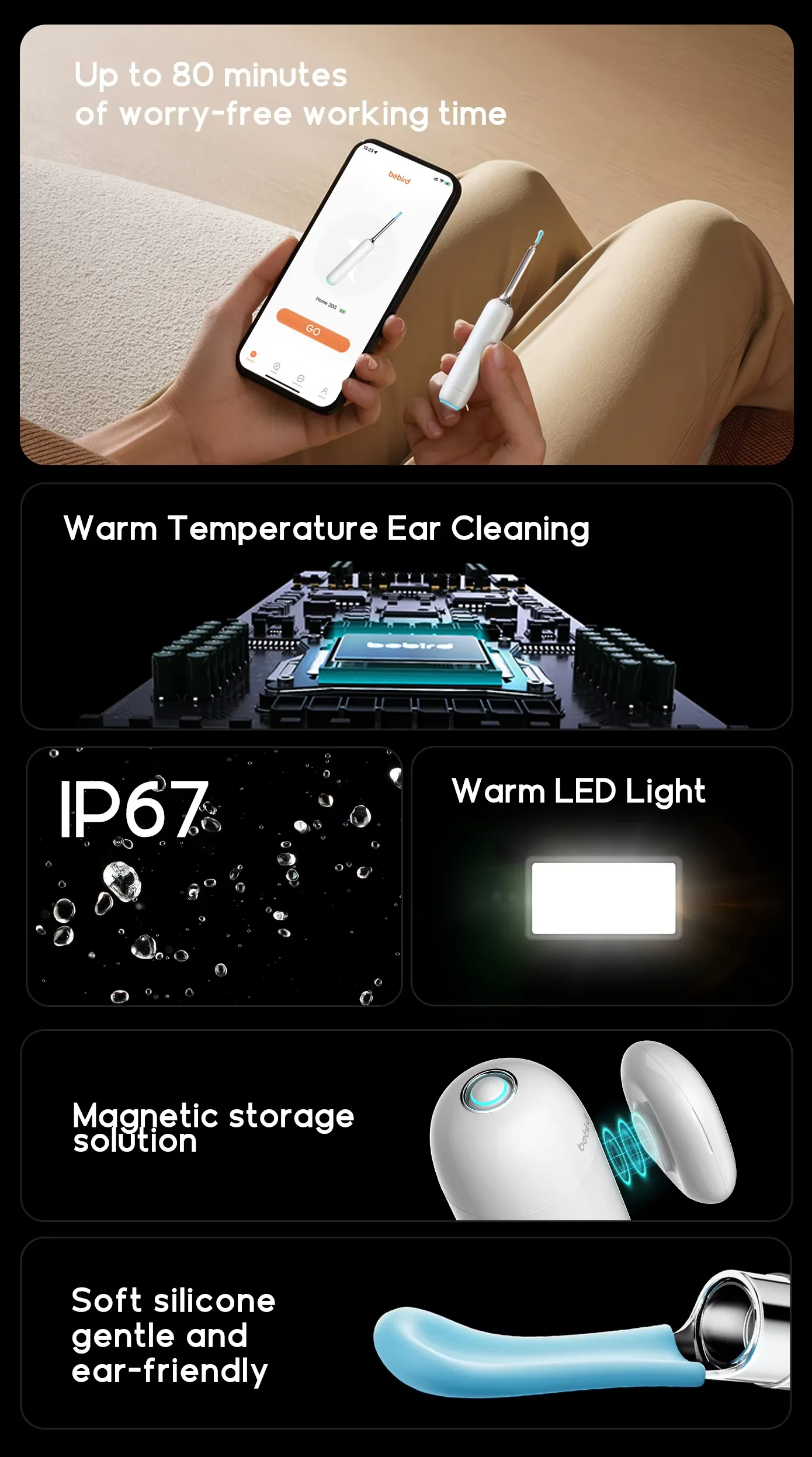 Bebird HOME 30S H30S Visual Ear Wax Remover AI Ear Care Assistant Kit 4 ...