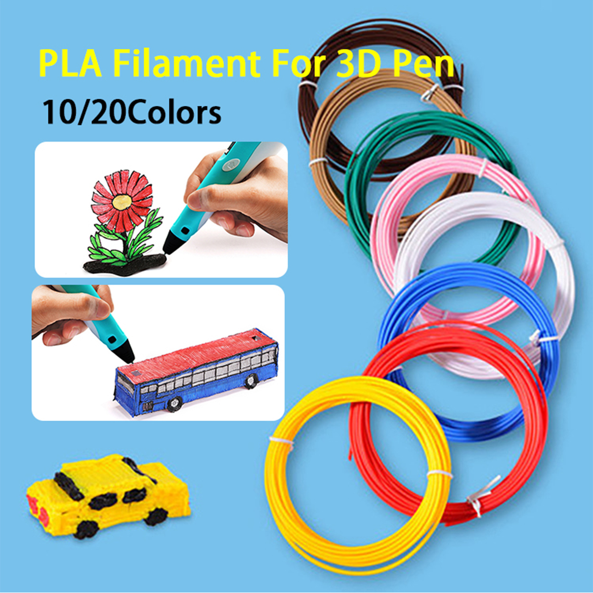Free 3M Filament 3D Pen Magic Pen DIY 3D Printing Pen With 1.75mm ABS ...