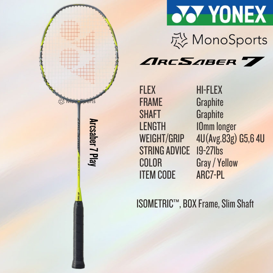 Monosports Yonex Arcsaber 7 Play Even Balance Badminton Racket 100% Original | Shopee Malaysia
