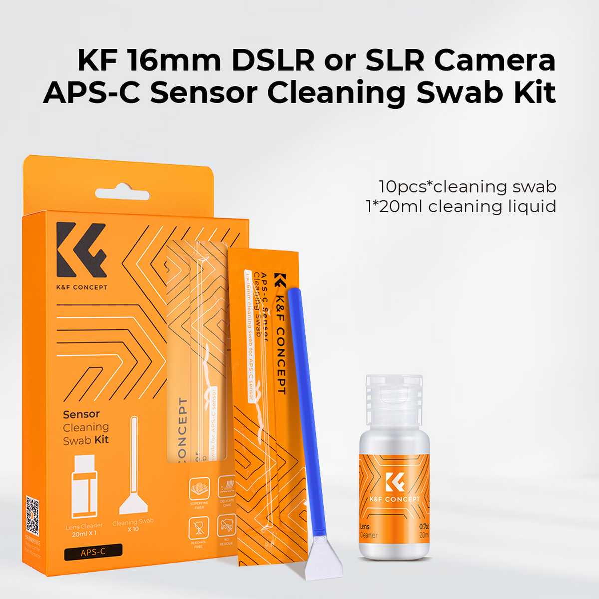 K&F Concept 16mm APS-C / 24mm sensor cleaning swab full-frame kit ...