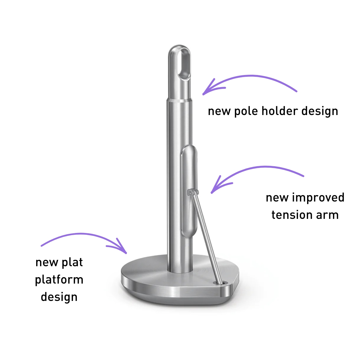 simplehuman Stainless Steel Tension Arm Paper Towel Holder Premium ...