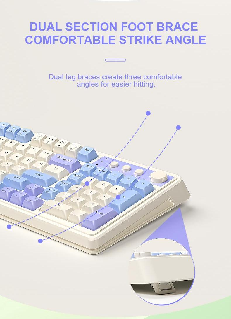 Aula S99 RGB Membrane Keyboard 3Mode Wireless Bluetooth Wired Keyboard ...
