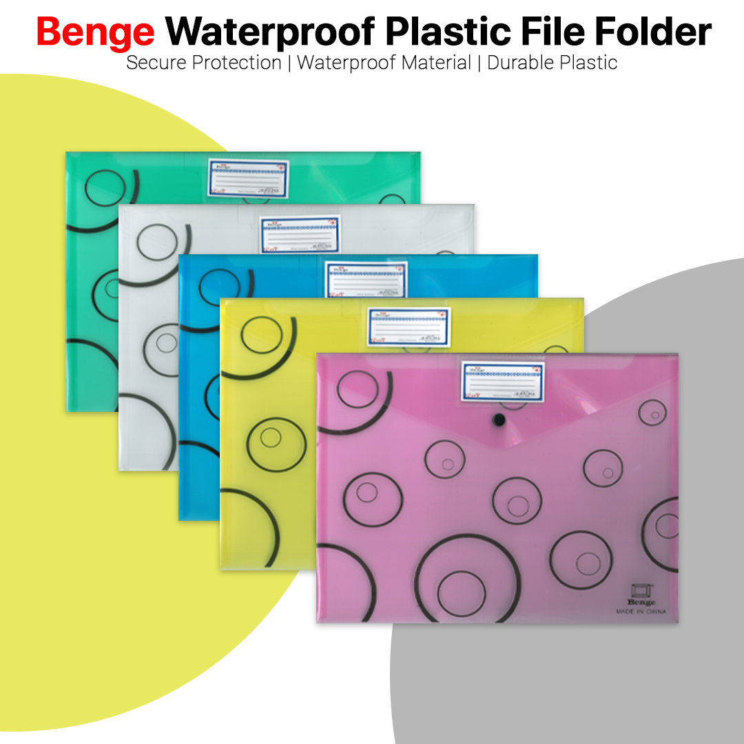 Benge A4 Transparent Snap Button File Document Filling Folder (1/Pcs ...