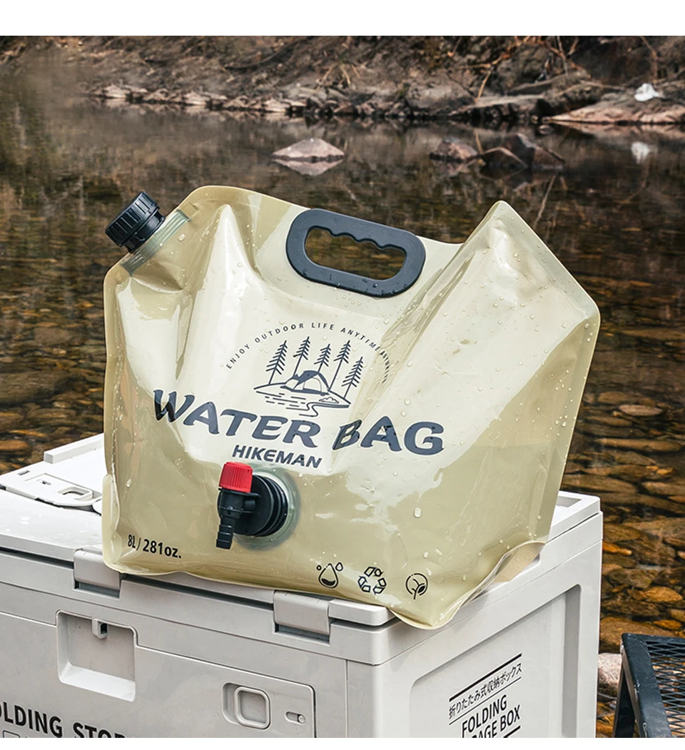 Outdoor Mini Folding Water Bag Camping 8L Big Capacity Portable ...