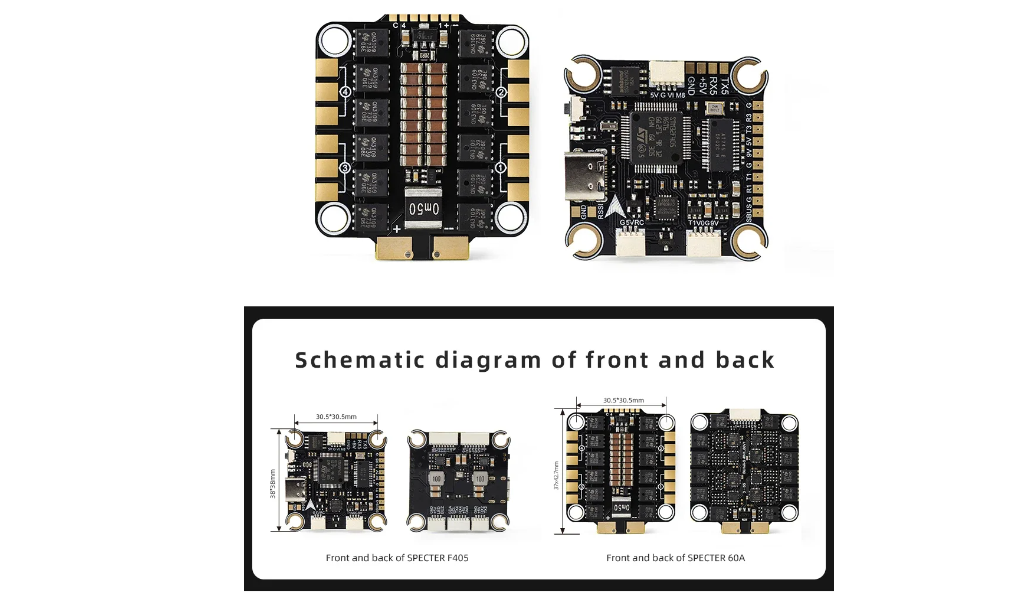 HGLRC SPECTER F460 Stack F405 V2 MPU6000 Flight Controller BLHELI_S 60A ...
