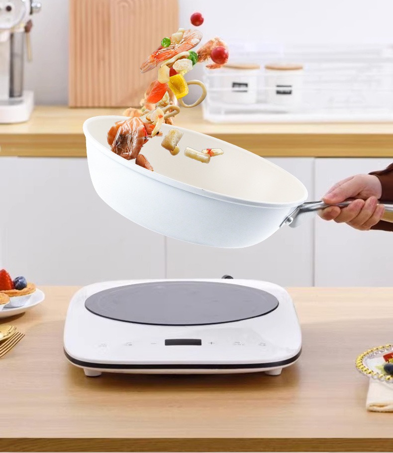 Cobblestone White Frying Pan Non Stick Frying Pan kitchen Cooking Pan ...
