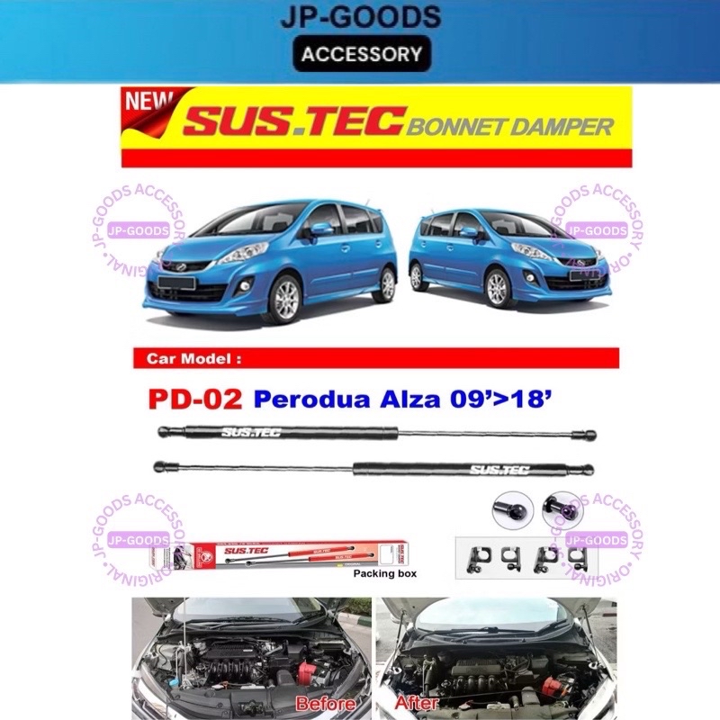 Perodua Alza 2009 - 2021 1st GEN Sustec Front Hood Damper 2PCS Bonnet ...
