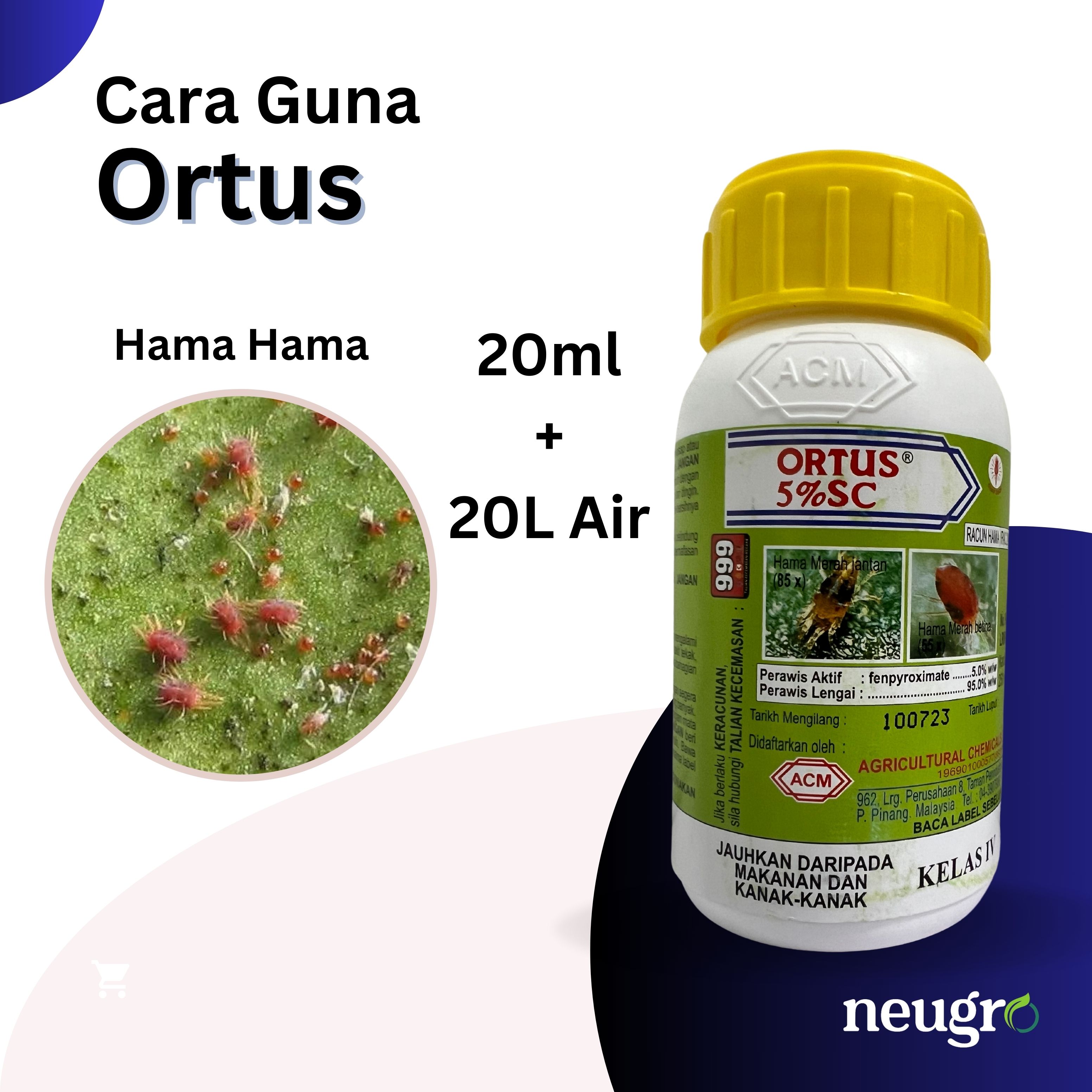 ACM ORTUS 5% SC (250ml) Mite Acaricide Racun Hama-Hama Untuk Durian ...