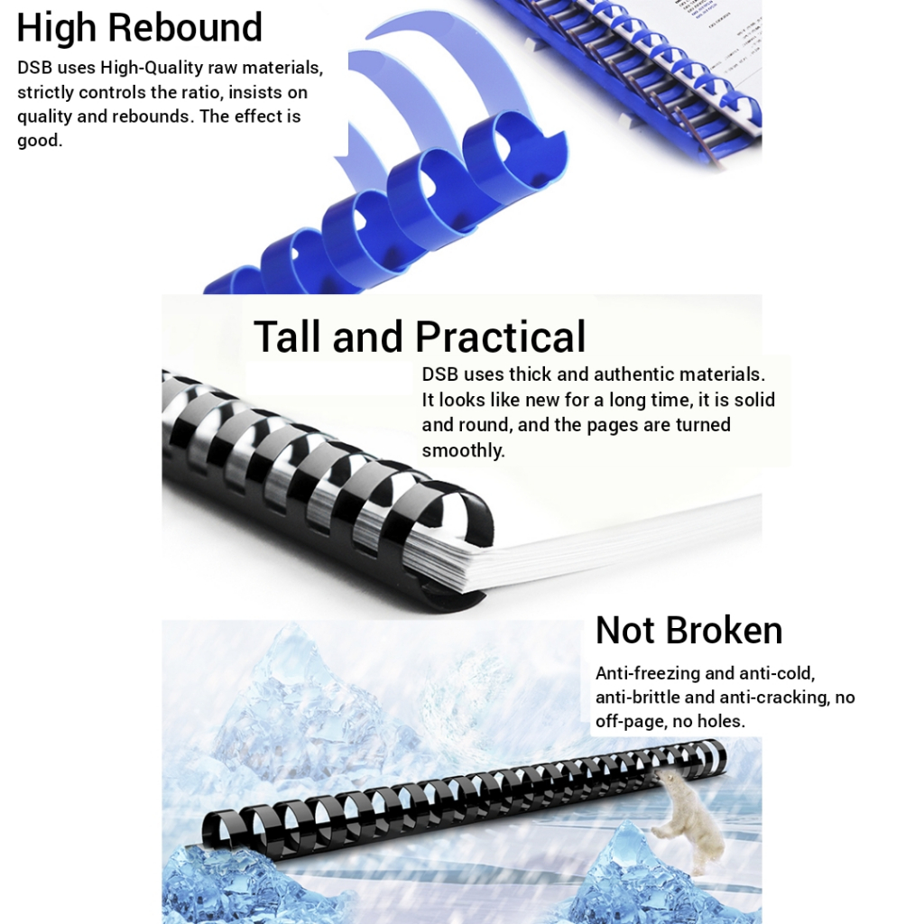 Box Binding Comb Plastic Comb Binding Rings Binding Comb Ring Comb Binding Black Color