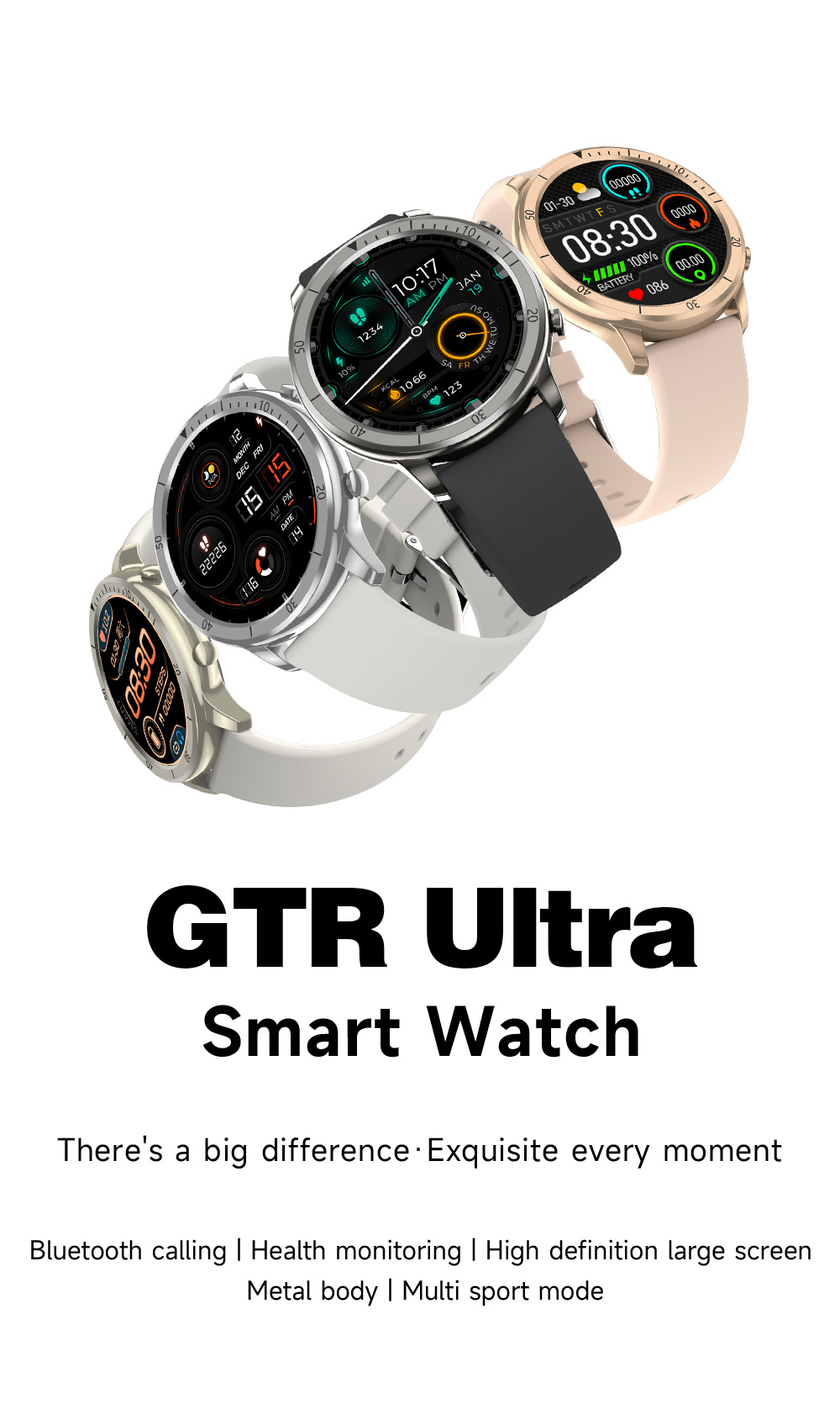 Aolon GTR Ultra Smart Watch Original Electroplated Metal 100+ Sports ...