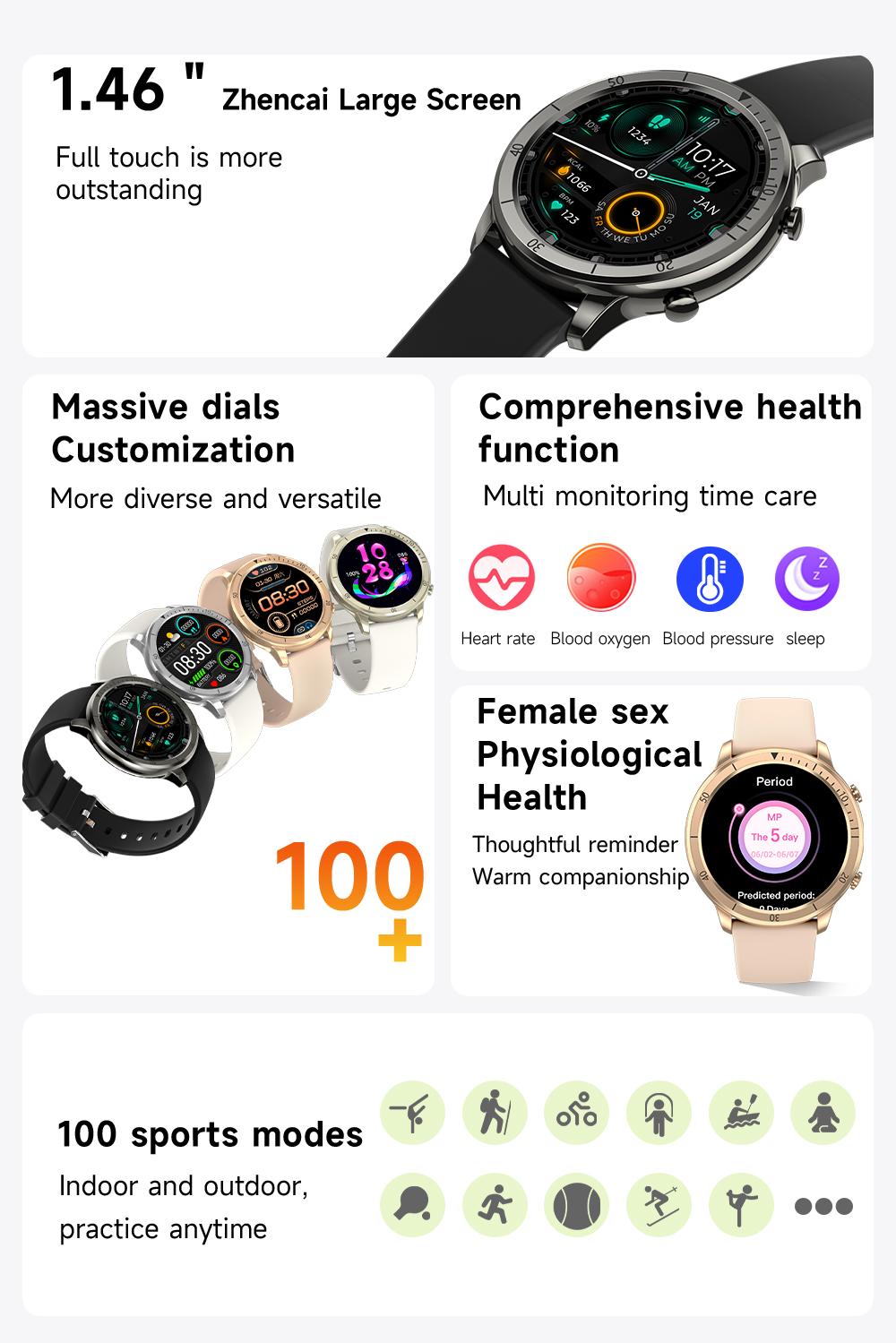 Aolon GTR Ultra Smart Watch Original Electroplated Metal 100+ Sports ...