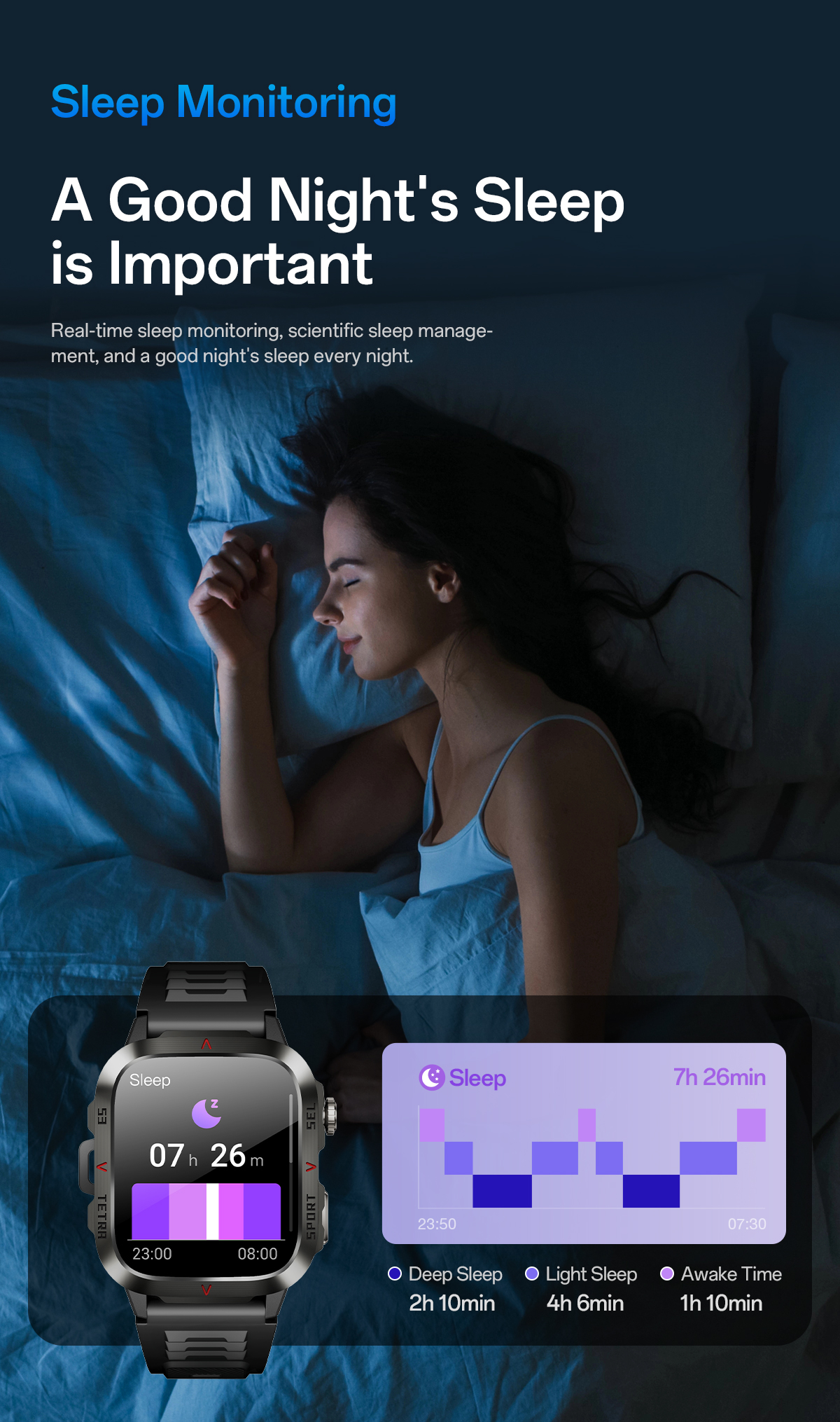 Aolon Tetra S3 Smart Watch 1.96” Big Screen HD Bluetooth Call Running ...