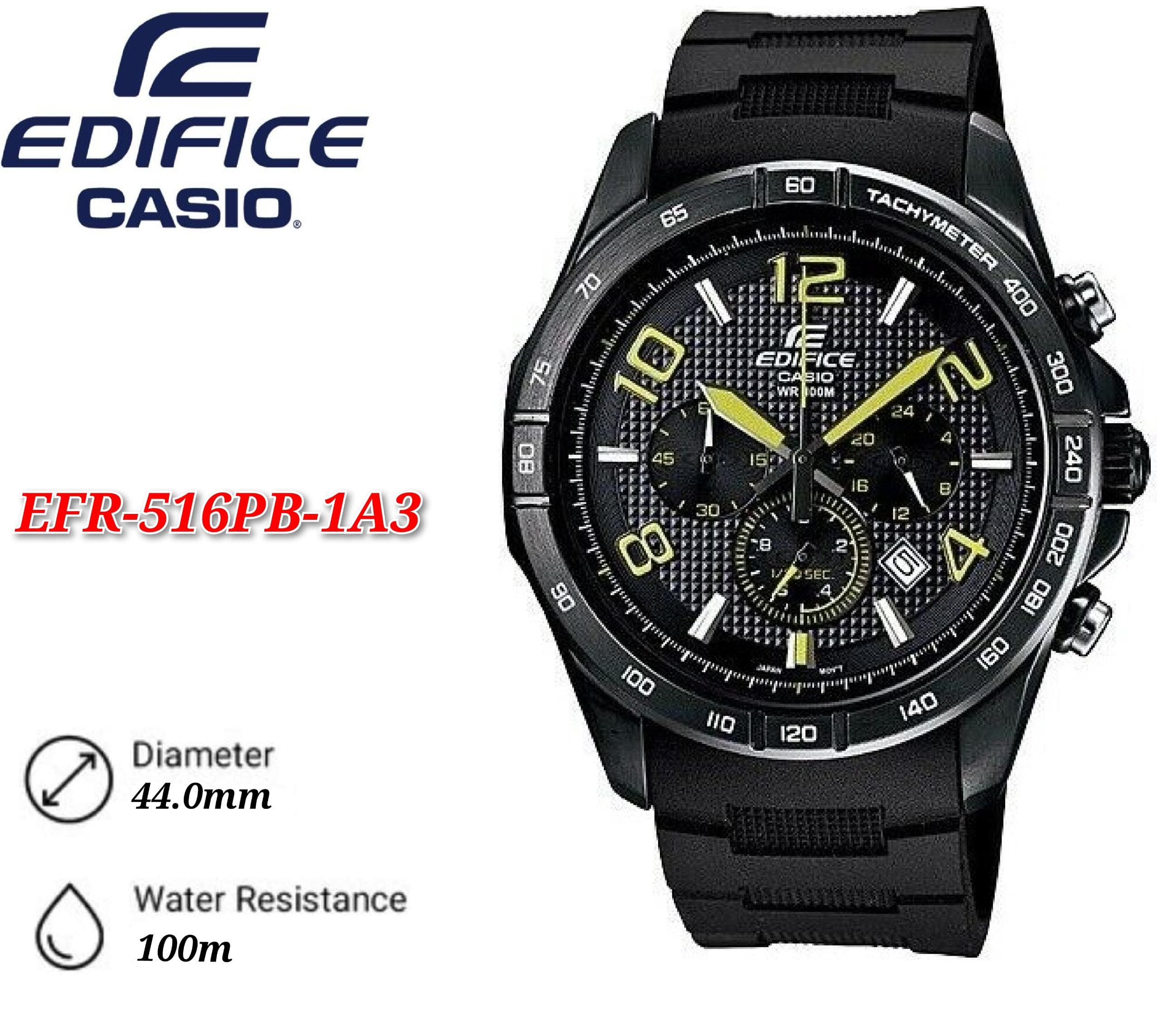 Casio Edifice EFR-516PB-1A3 Resin Chronograph Analog Men's Watch -EFR ...
