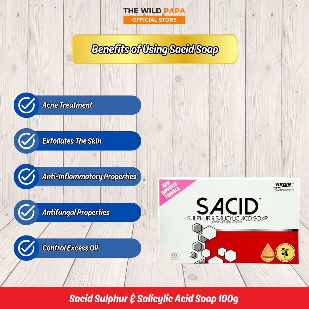 Sacid Sulphur & Salicylic Acid Soap 100g Sacid Soap Skin Fungal Soap ...