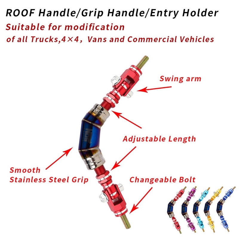 1pc TITANIUM HANDLE BAR Universal Grip Roof Door Handle for car SUV ...