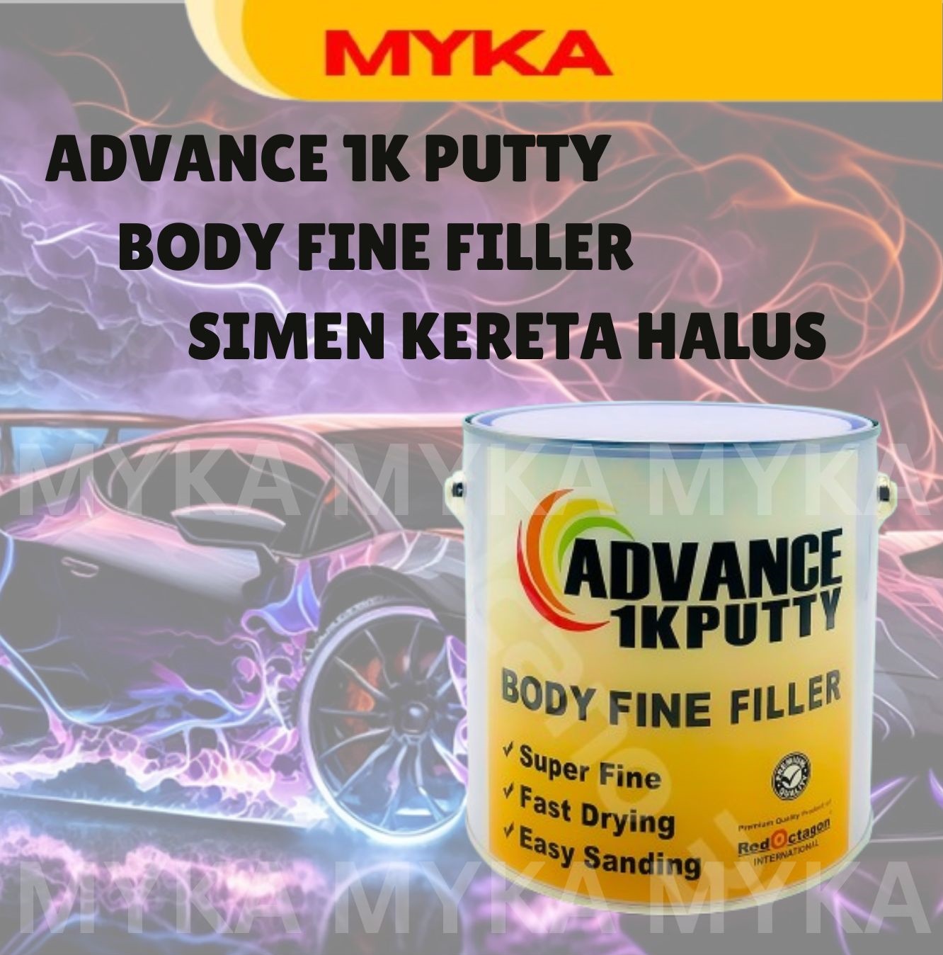 Advance 1K Putty Body Fine Filler Putty for Car Paint Shop Simen Cat ...