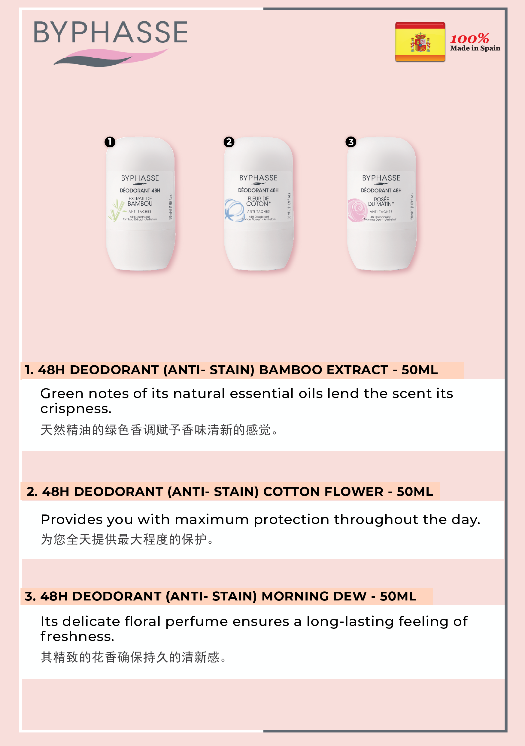 Magicboo Byphasse 48H Roll On Deodorant (Anti Stain) - 50ml 止汗露（防污 ...