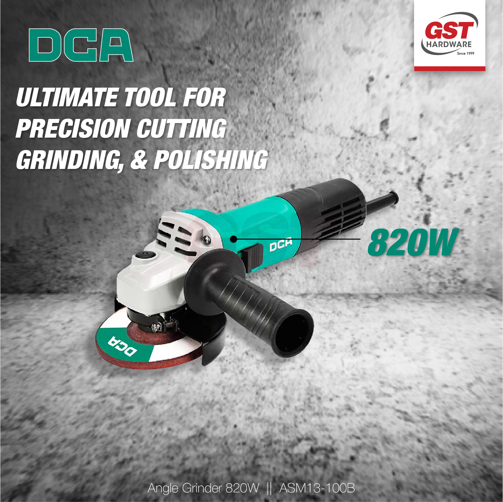 DCA Angle Grinder Heavy Duty ASM05-100B Pemotong Besi Kayu Batu Grender 磨机 | Shopee Malaysia