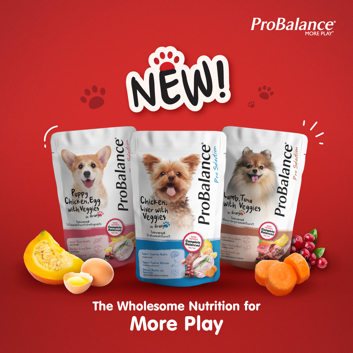 Probalance Puppy Chicken Egg / Chicken Liver / Lamb Tuna Veggies in Gravy Adult Dog Pouch Wet ...