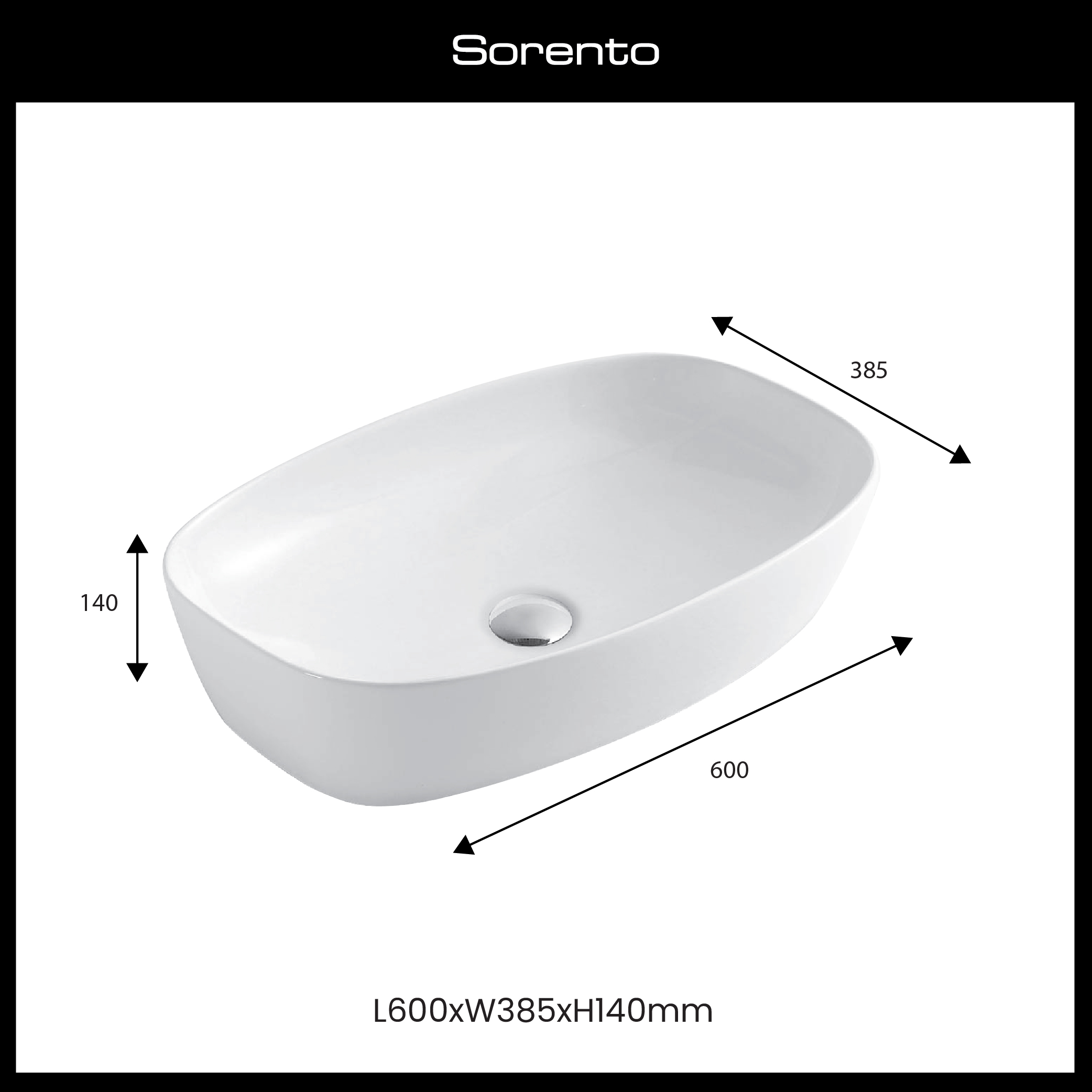 SORENTO Counter top Wash Basin Sinki Bilik Air Ceramic Bathroom sink ...