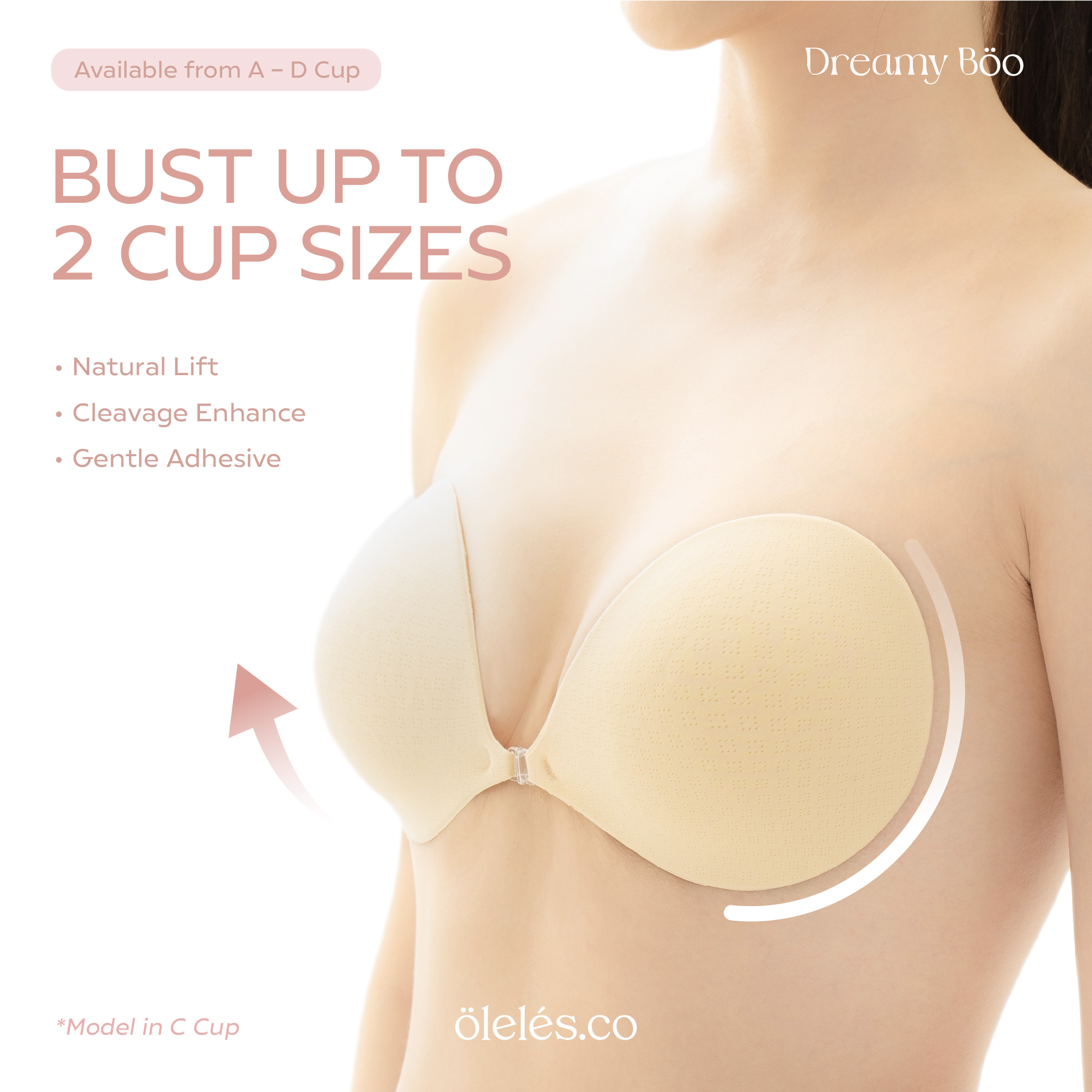 Oleles Dreamy Boo NuBra 2.5cm Push Up Padding| 2x Boobs up| 3D Shape | A- D cup | Shopee Malaysia