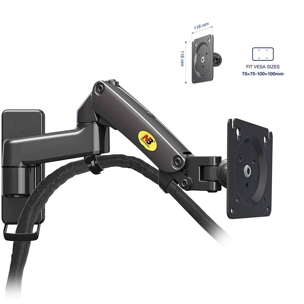 NB NORTH BAYOU F150 GAS-STRUT FLEXI MONITOR WALL MOUNT FOR 22”to 35 ...