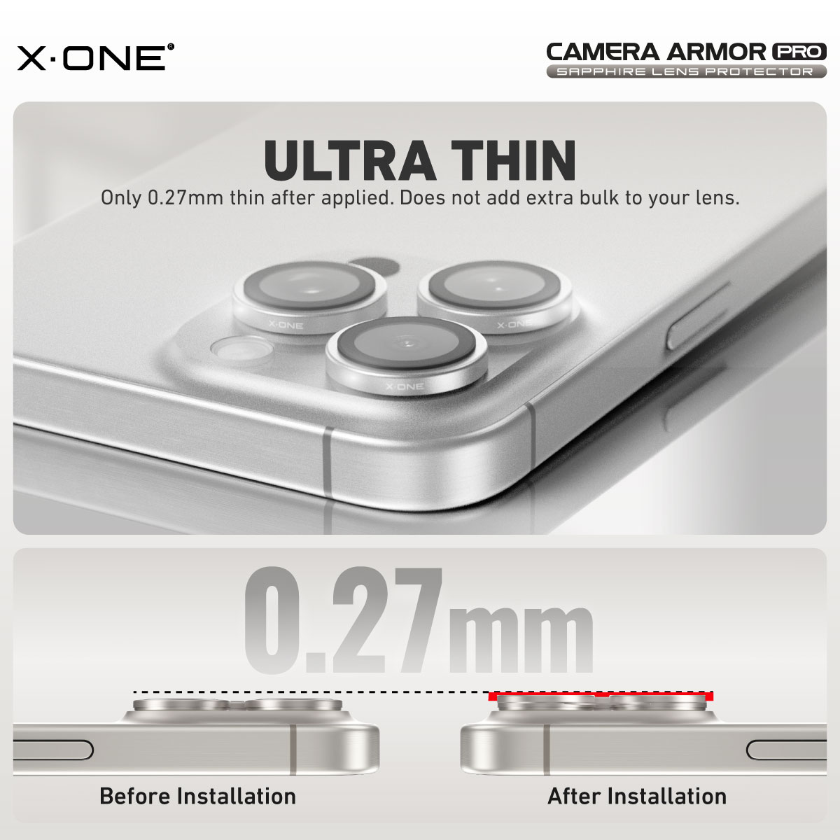 X.One Camera Armor PRO GIA Sapphire Lens Protector for iPhone 16,15,14,13 Pro Max | Shopee Malaysia