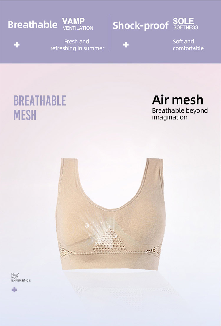 Women Sport Bra Breathable Hollow Out Padded Plus Size S-3XL push up ...