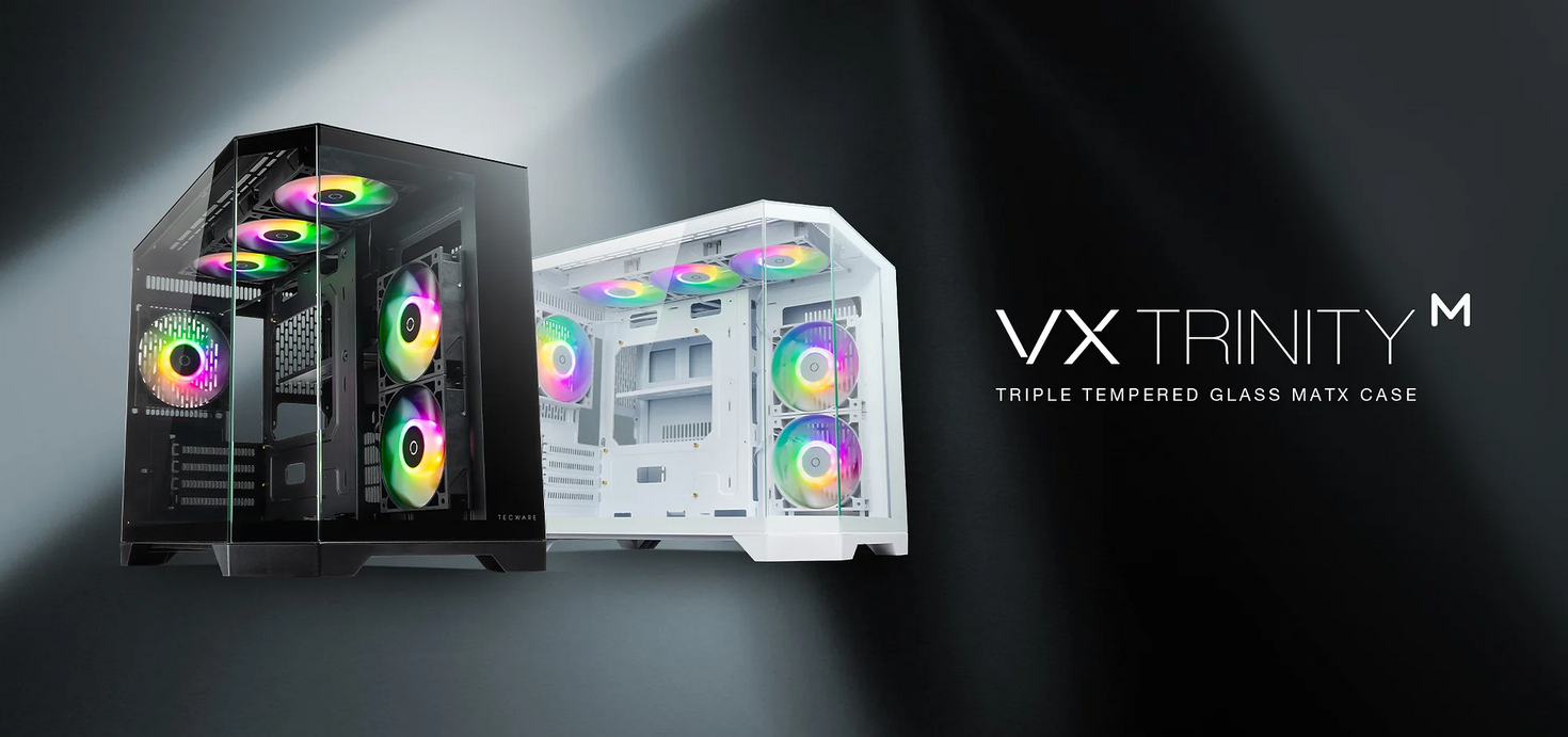 Tecware VX Trinity M TG MATX Triple Tempered Glass Come With 6 ARGB Fans PC Desktop Casing ...