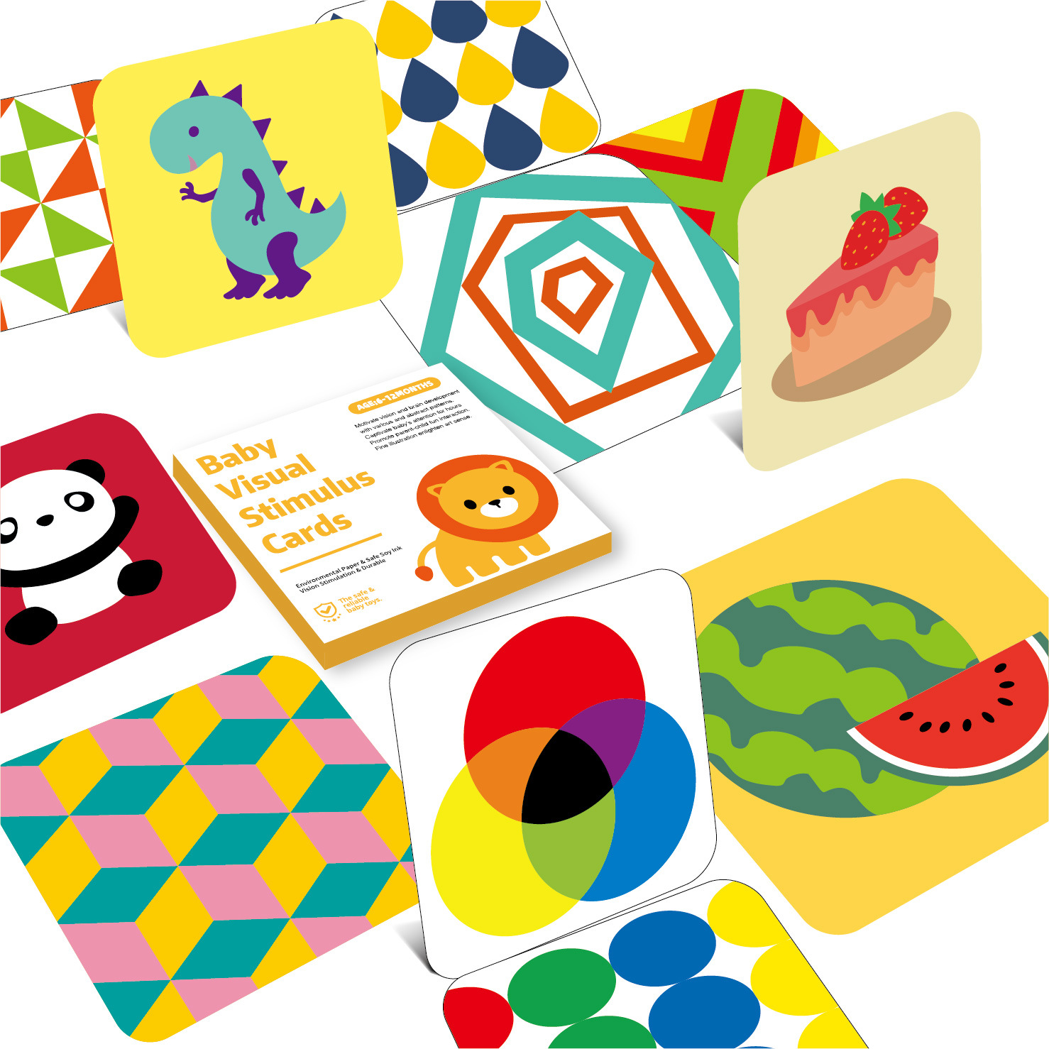 👶🏻Woobbies Montessori Baby Flash Card | Baby Sensory Cards | High ...