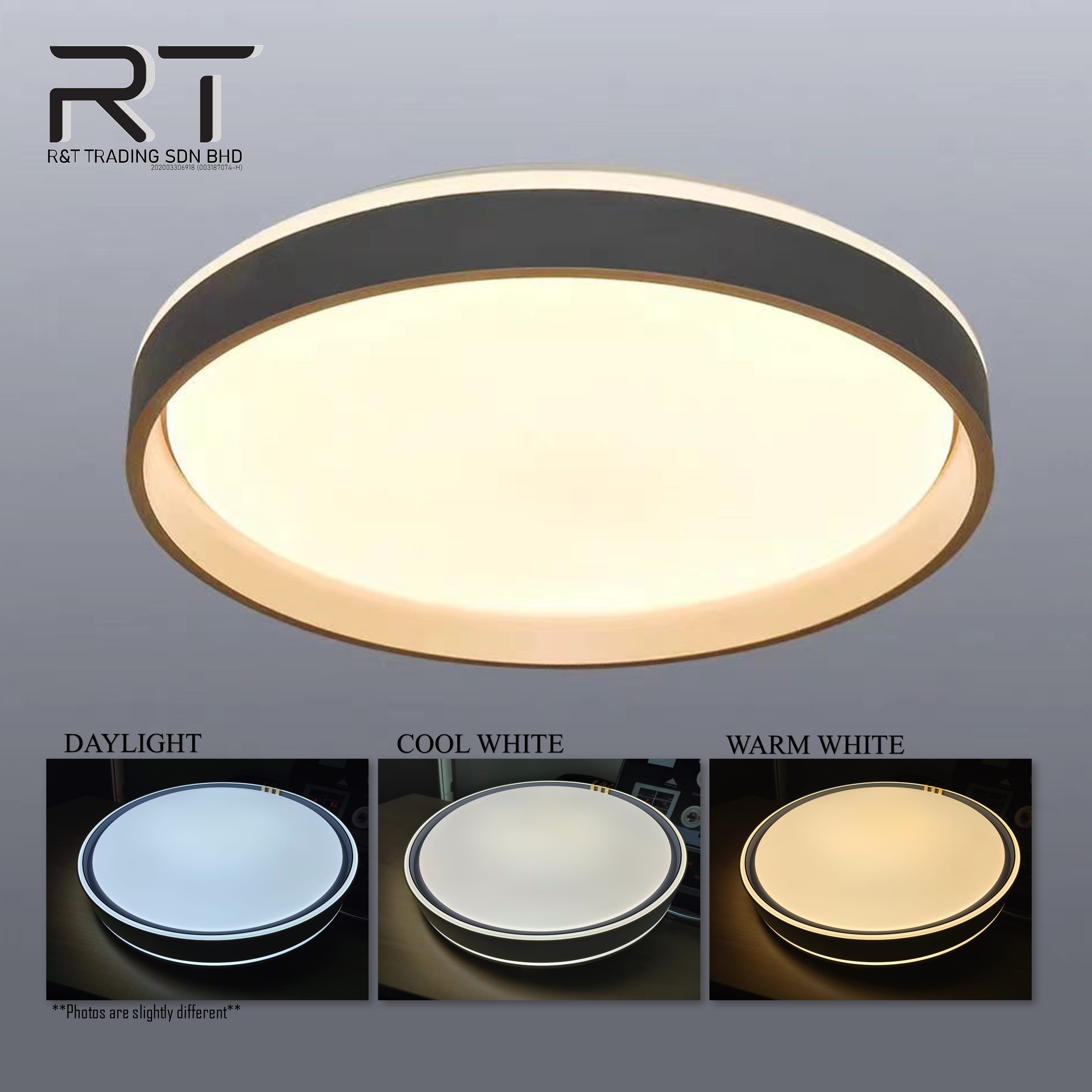 3 Colors with remote control LED Ceiling Light 60W 16"400mm/96W 19 ...
