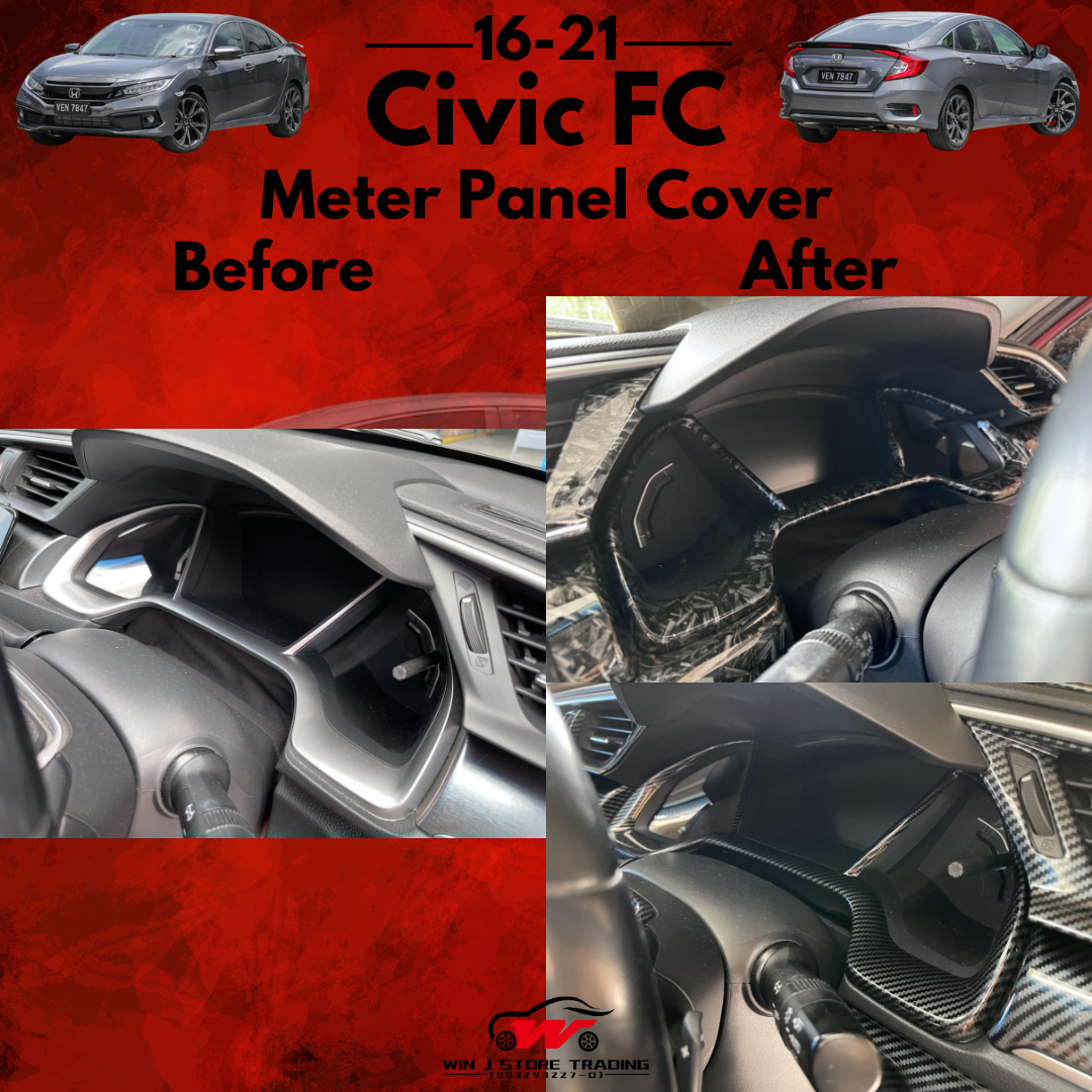 Honda Civic FC 2016-2021 Forged Carbon Trim Meter Panel Trim Cover ...