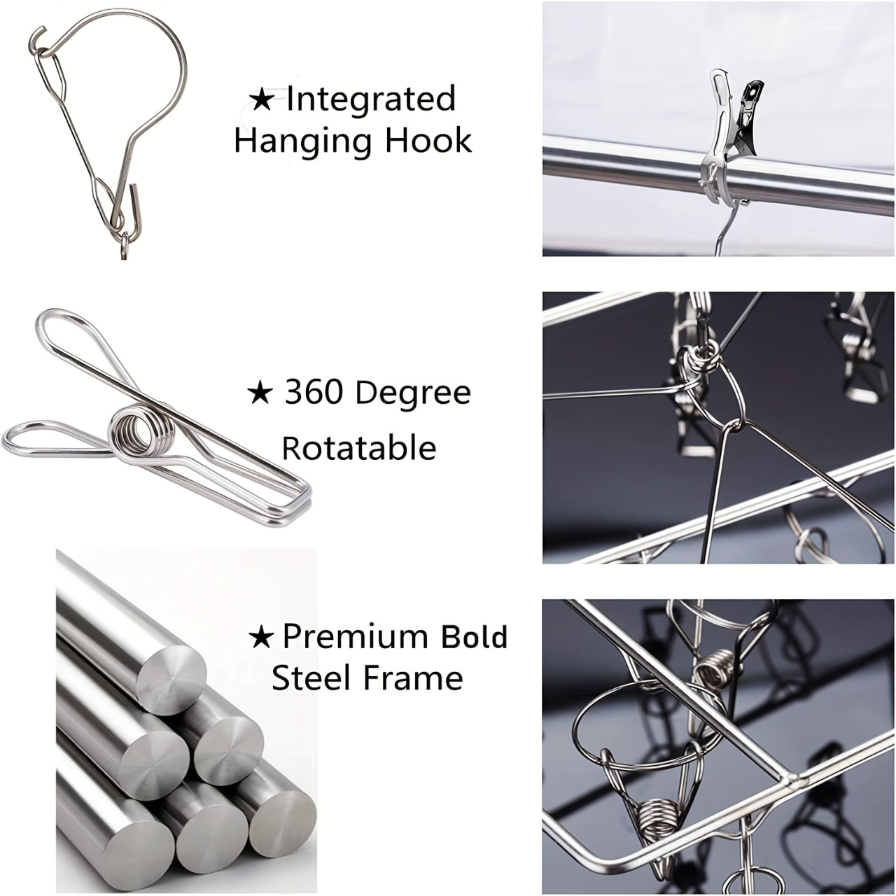 Tradlux Cloth Hanger Sock Hanger HAnger Clipper Stainless Steel 304 ...
