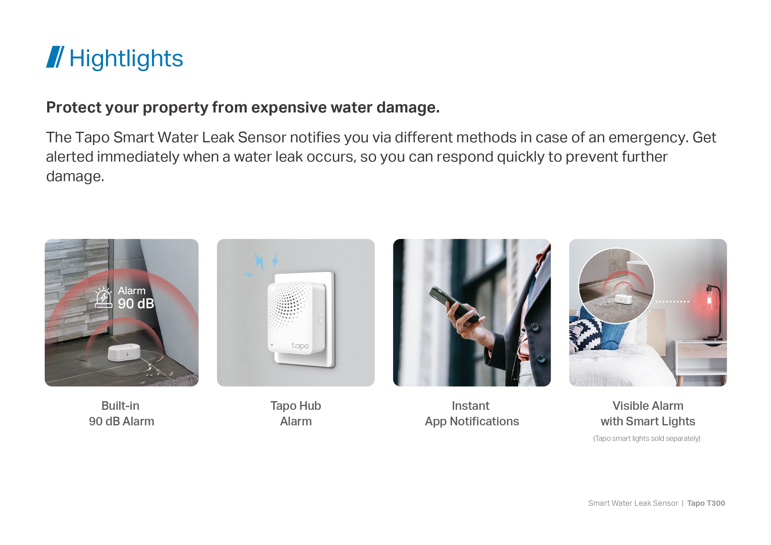 TP-LINK Tplink Wifi Wireless Water Leak Alarm Sensor Drip Leak ...