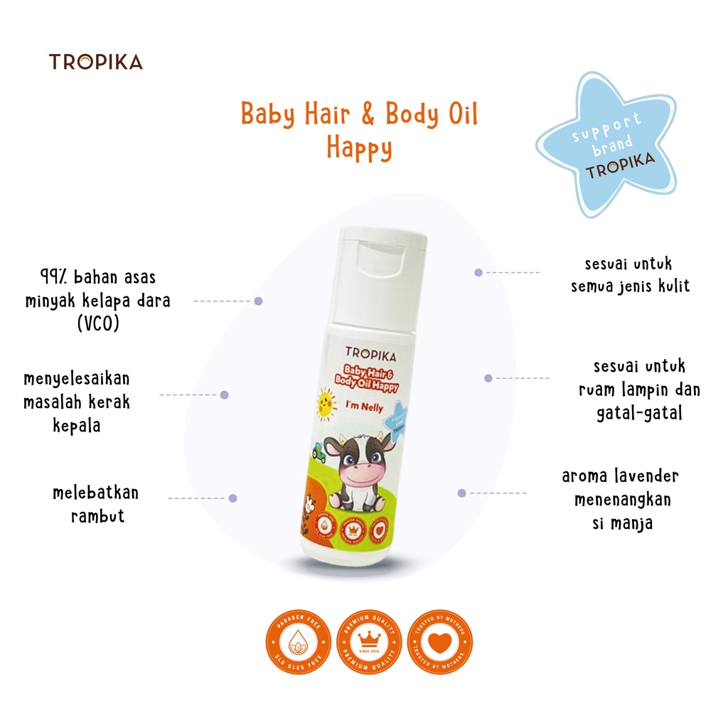 TROPIKA- Baby Body & Hair Oil (230ml / 100ml / 30ml) 100% Original from ...
