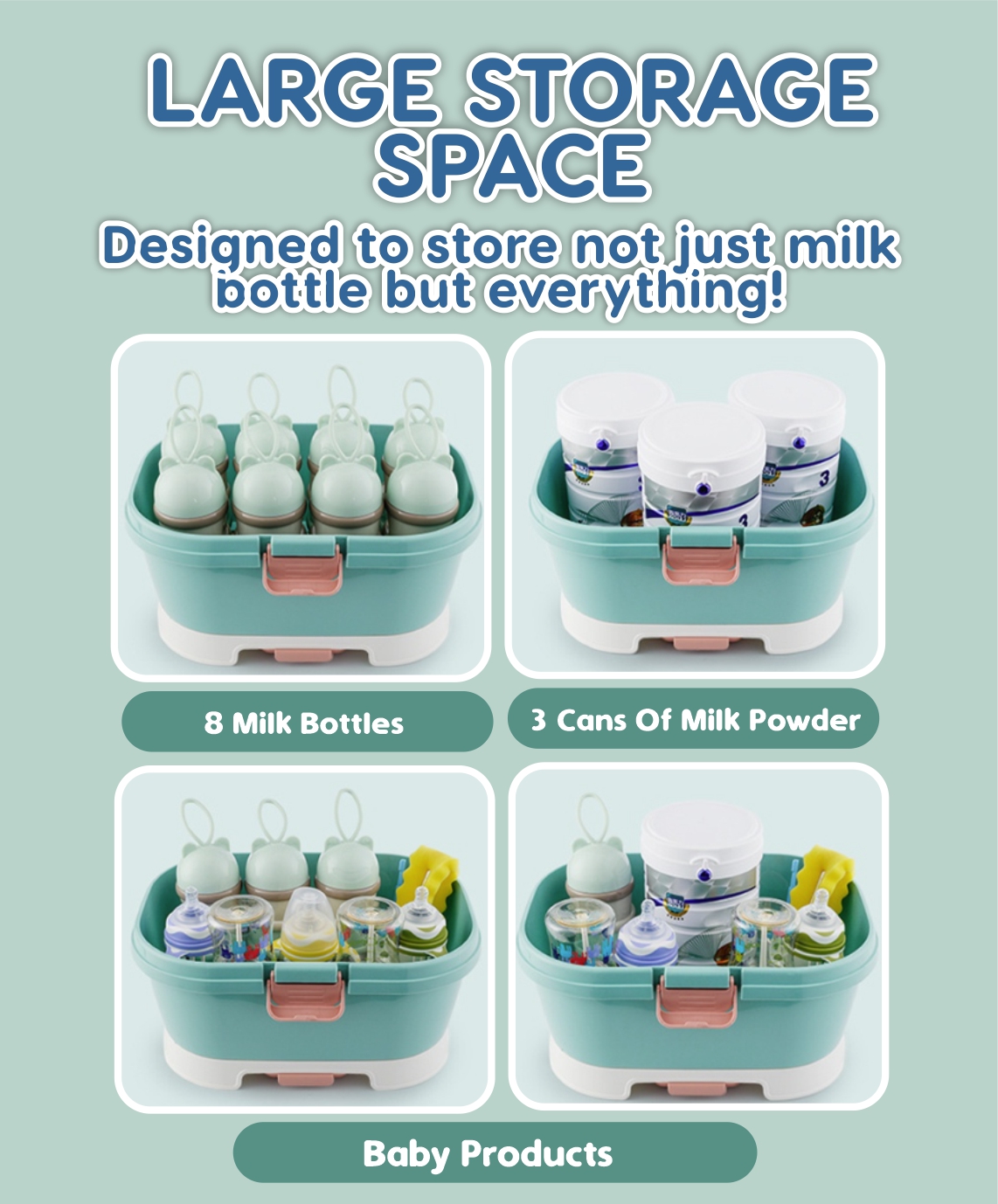 [Clearance] Portable Baby Milk Bottle Storage Box Tempat Letak Botol ...