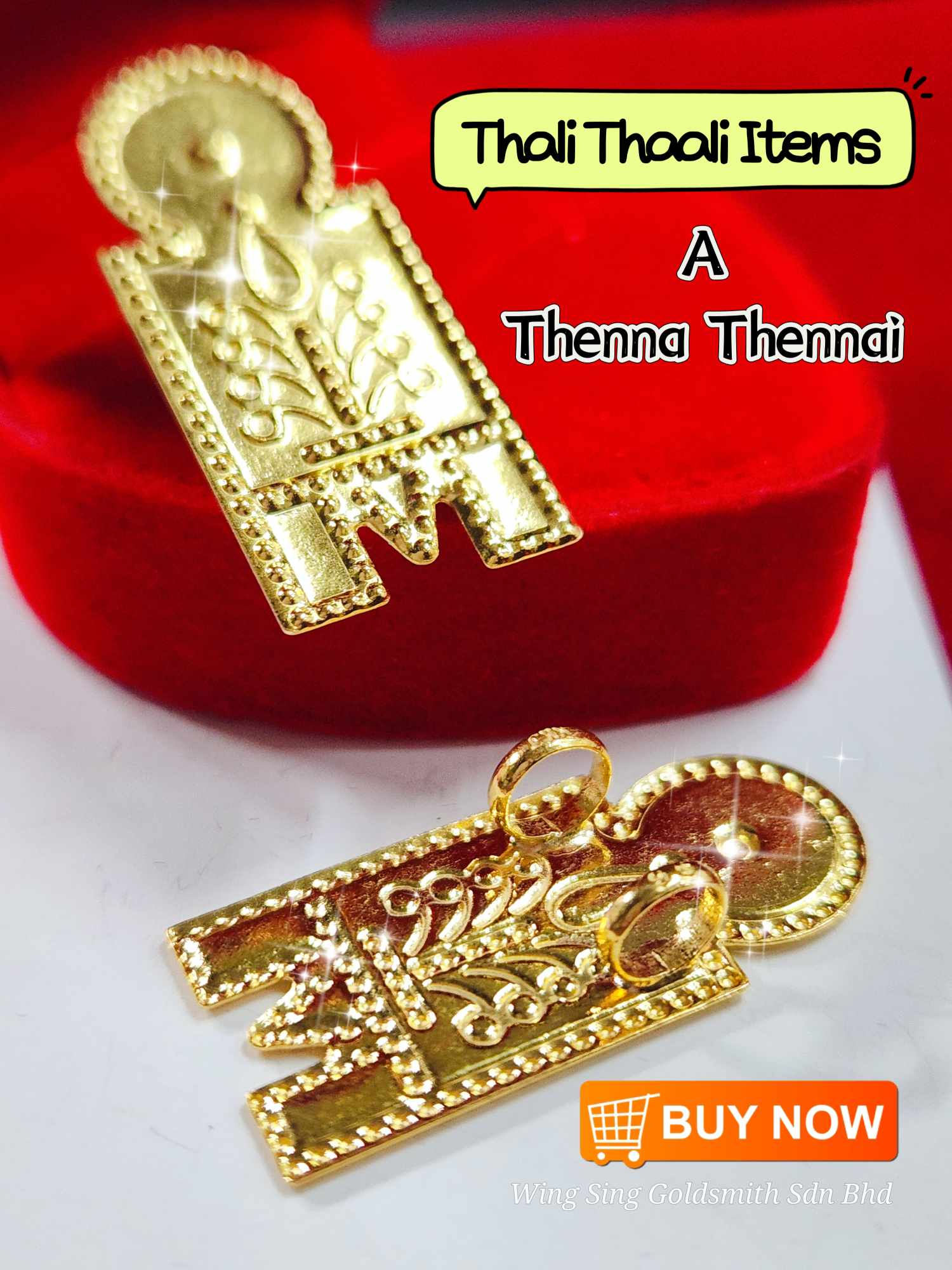 Wing Sing 916 Gold Thenna Thennai Thali Thaali Pendant / Pelbagai Loket ...