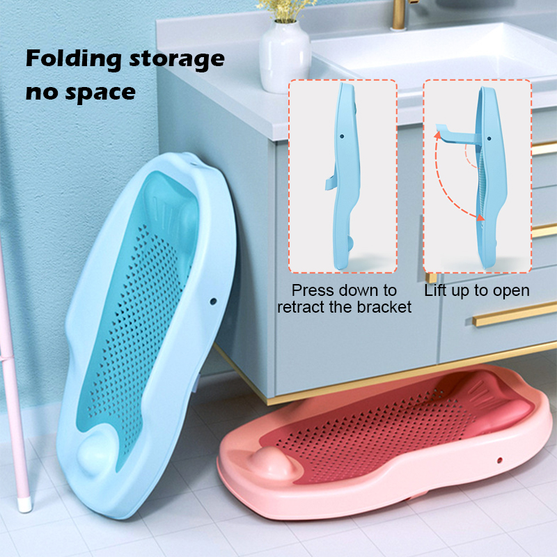 Foldable Bath Stand Net Baby Bath Tub Anti-Slip Safety Seat Bath Shelf ...