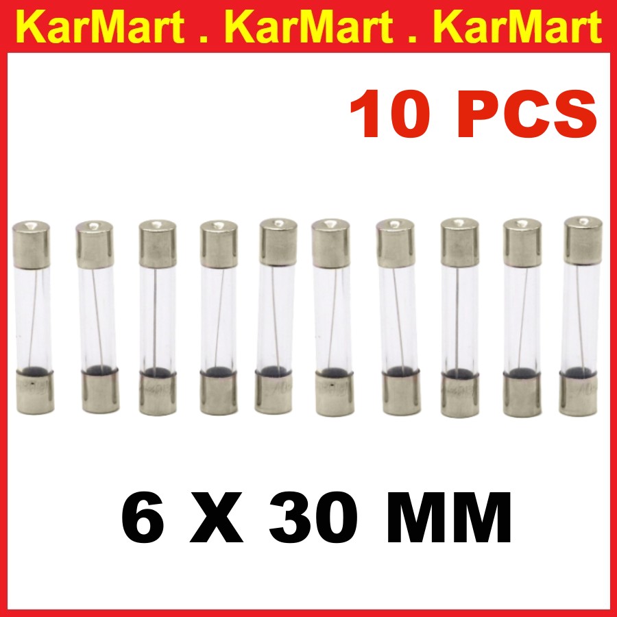 Glass Fuse Fius Kaca 5A 10A 15A 20A 25A 30A Glass Tube Fuse 12V 6mm x 30mm 12V Car Glass Fuse ...