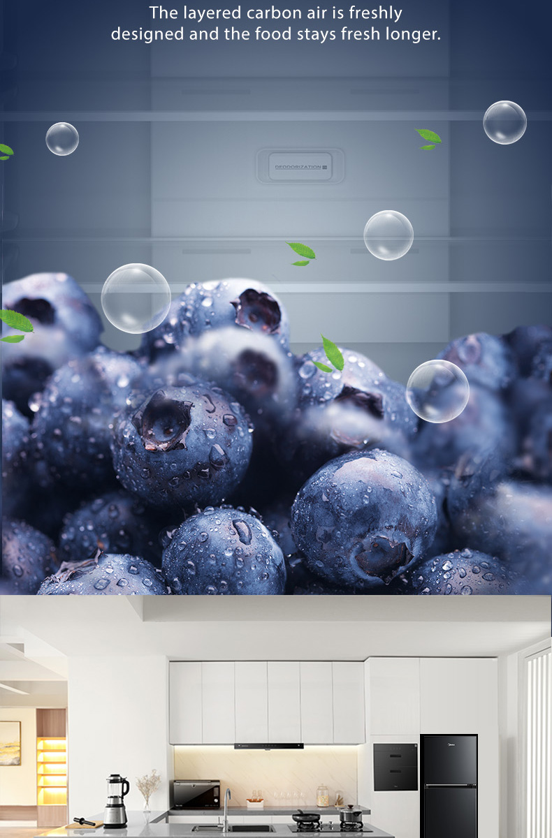 Midea MDRT306MTB30 Gross 240L 2 Doors Refrigerator / Fridge / Peti ...