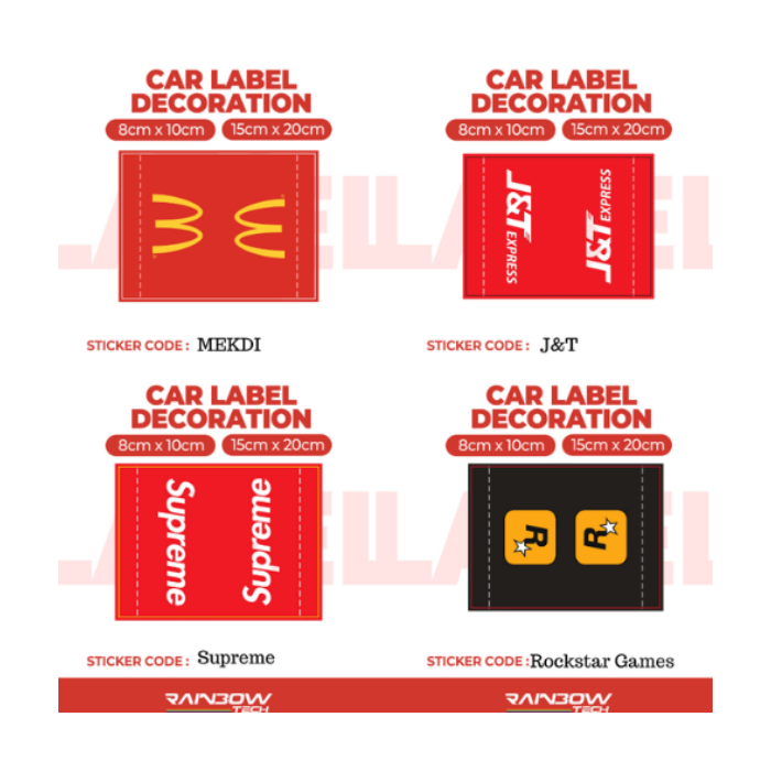 RBTECH (STATE FLAG) Label Personalized Car Decorative Creative Exterior ...