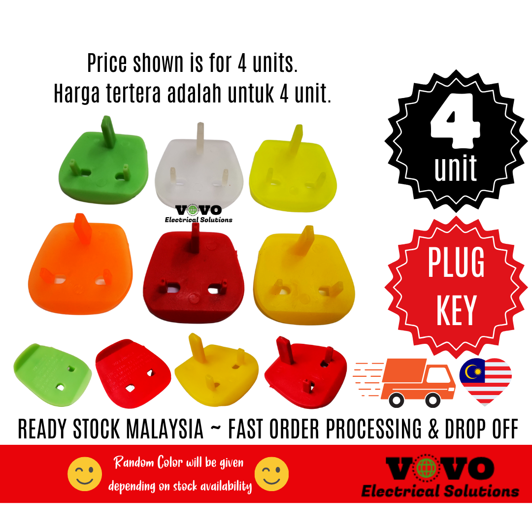 4 UNITS Plastic Safety Plug Key 2 Pin Converter / 2 Pin Plug Key switch ...