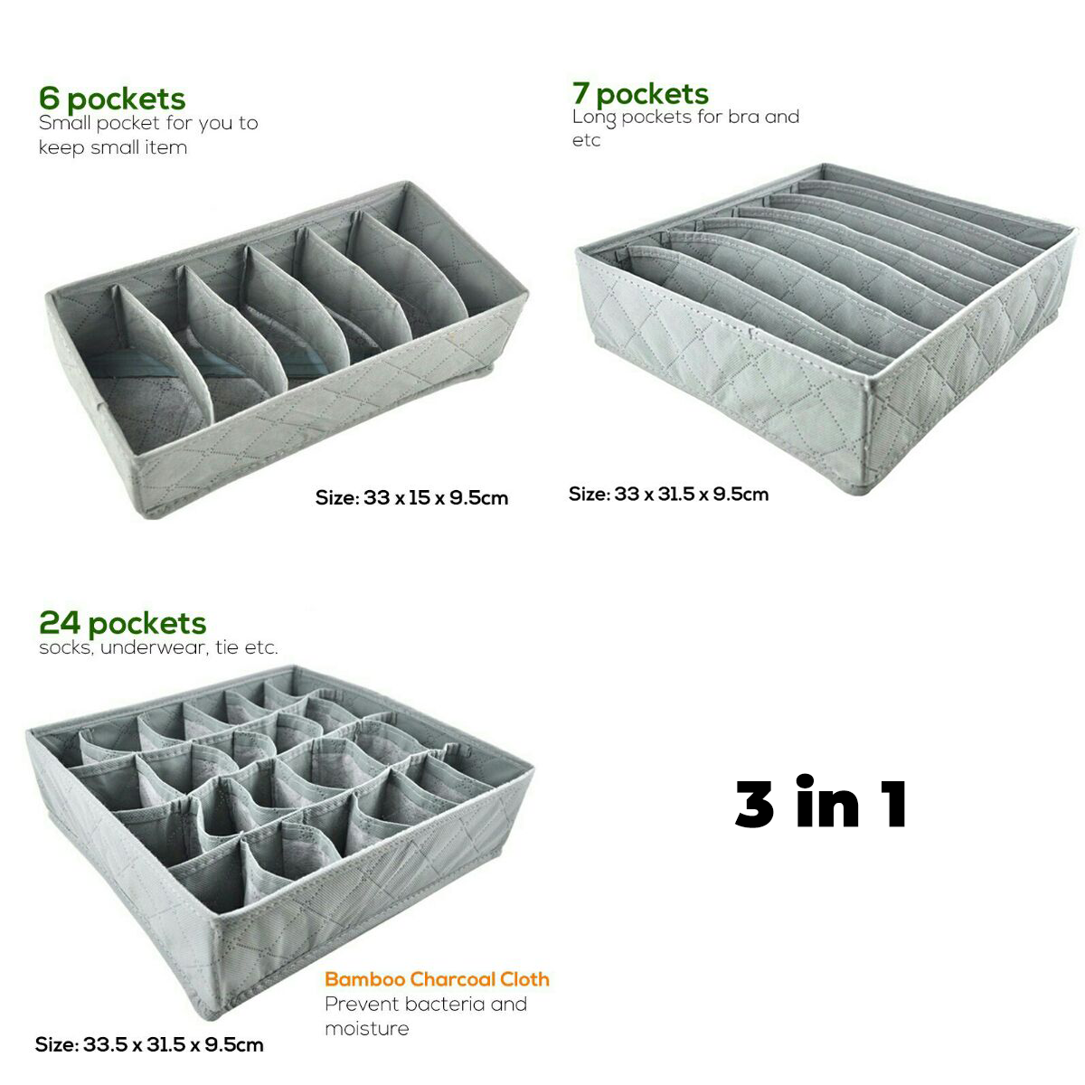Realeos 6/7/9/11 Slots Closet Cloth Garment Socks Home Underwear ...