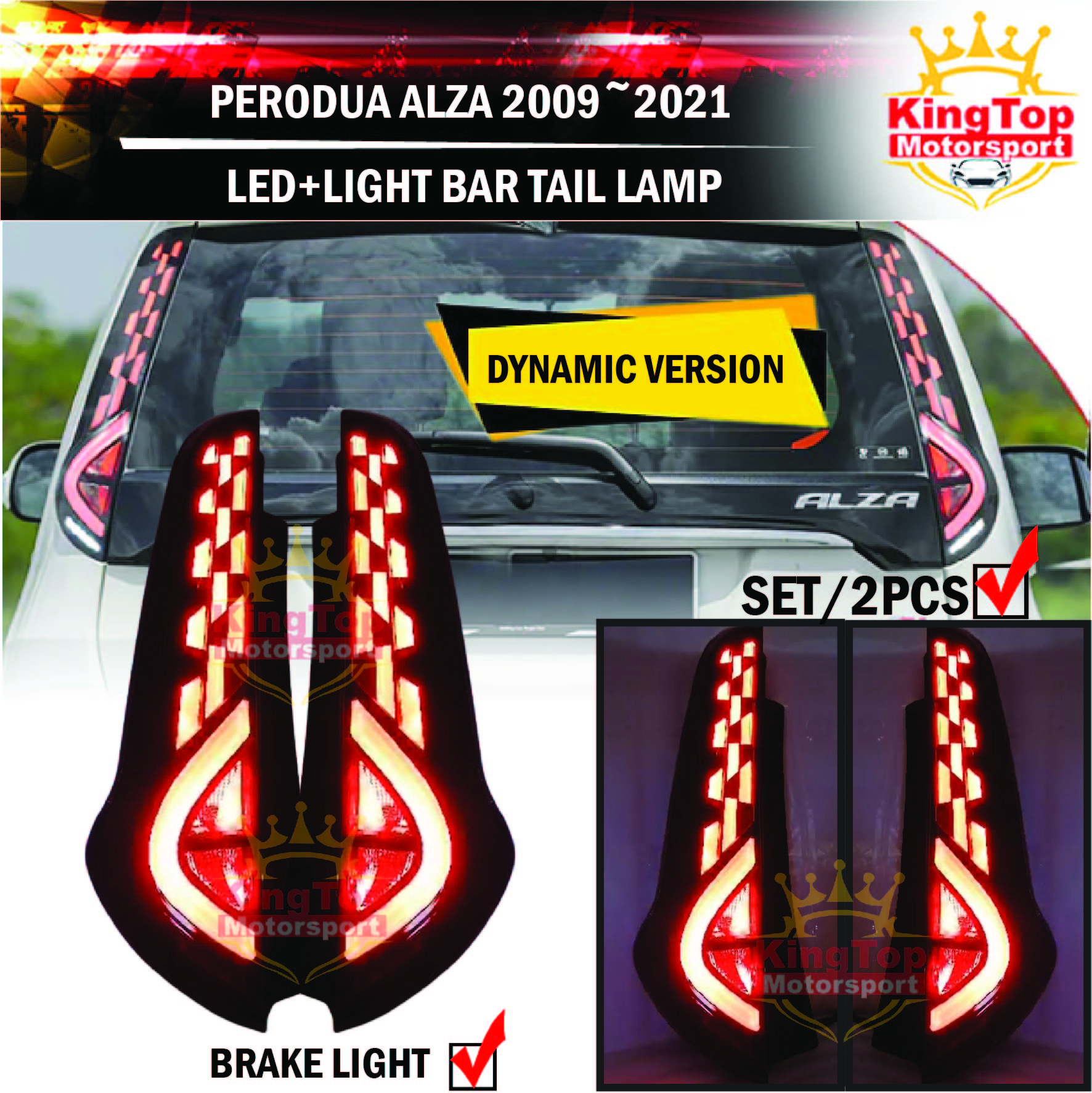 Vland Perodua Alza 2010-2021 Dynamic LED Light Bar Tail Lamp with ...