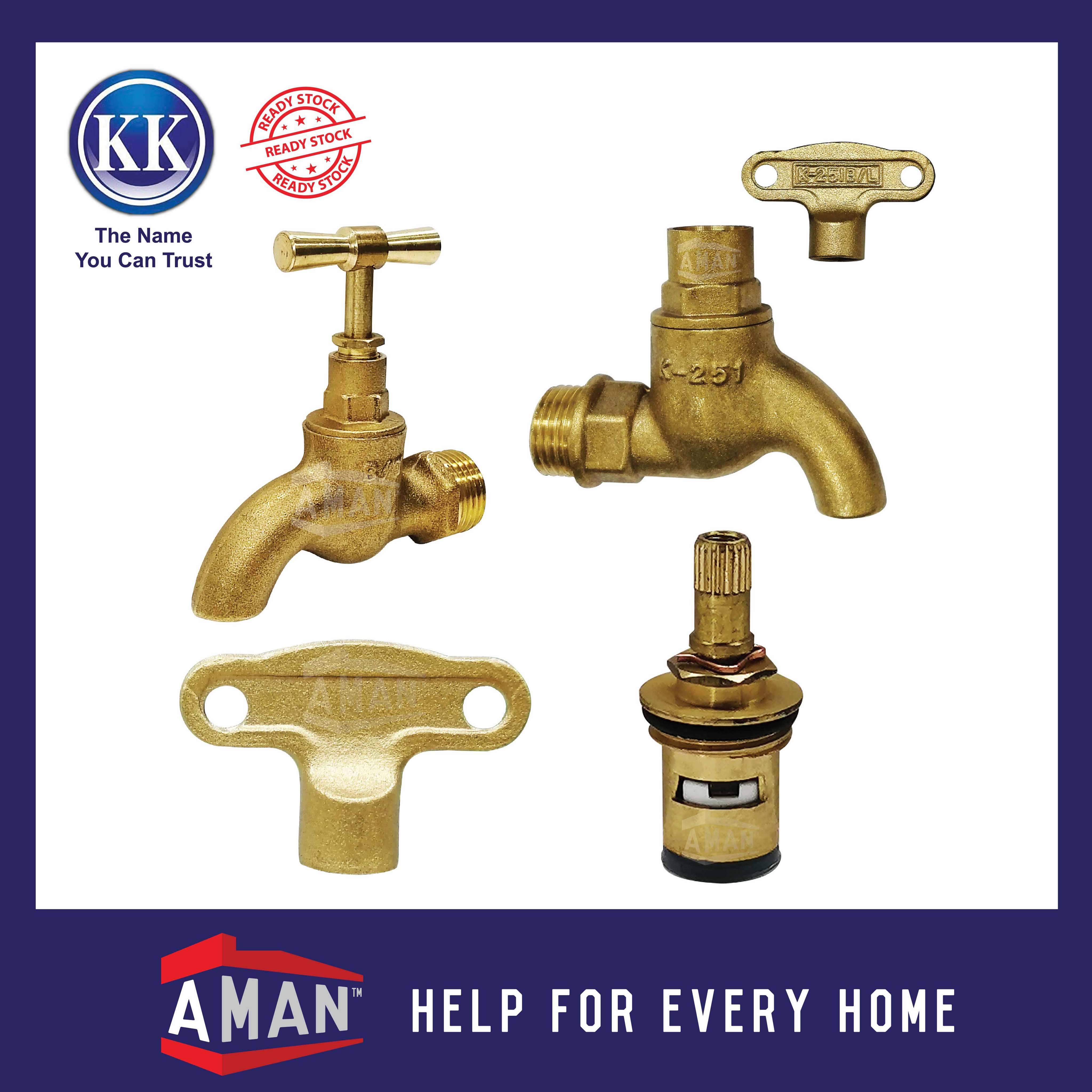 KK BRAND Brass Bib Tap Brass Loose Key Tap Ceramic Valve Bib Water Tap ...