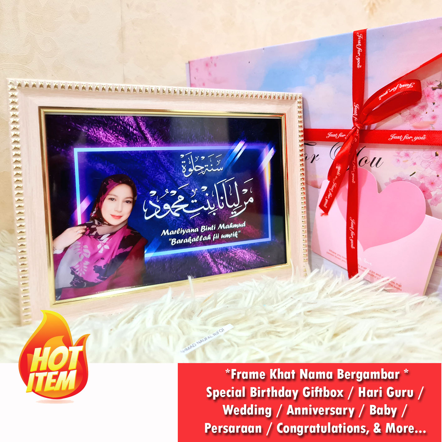 Frame Khat Nama Custom | Hadiah Birthday, Anniversary, Kahwin | Gift ...