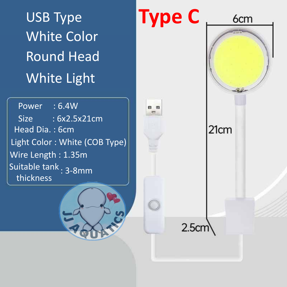 Small Aquarium Light USB Type Minimal Design LED Light For Fish Tank ...