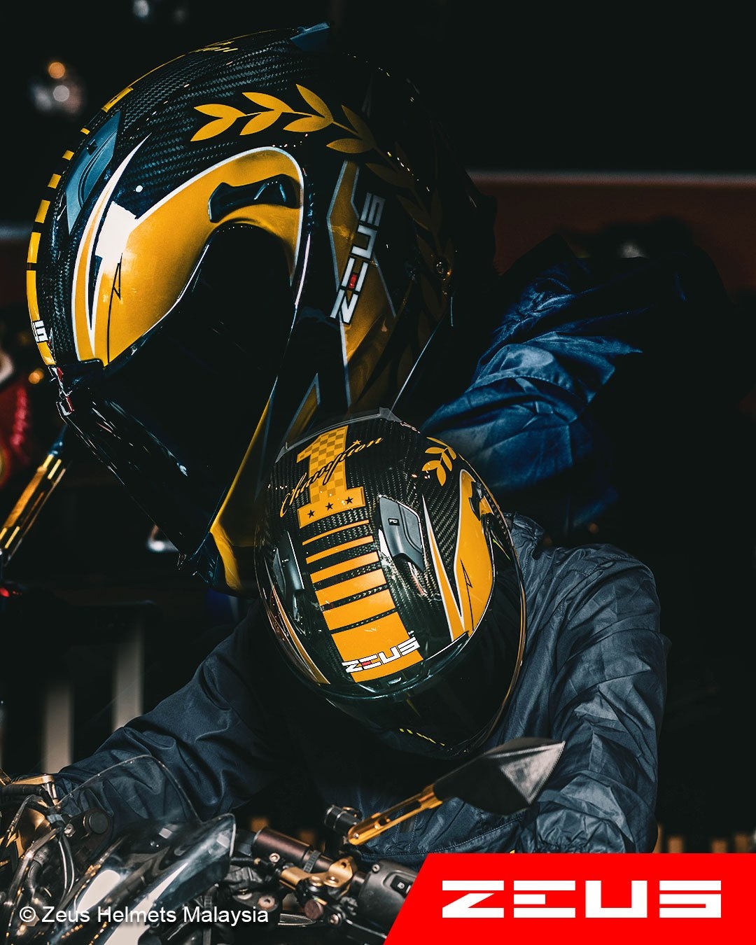 ZEUS HELMETS ZS-1800 100% CARBON | Shopee Malaysia